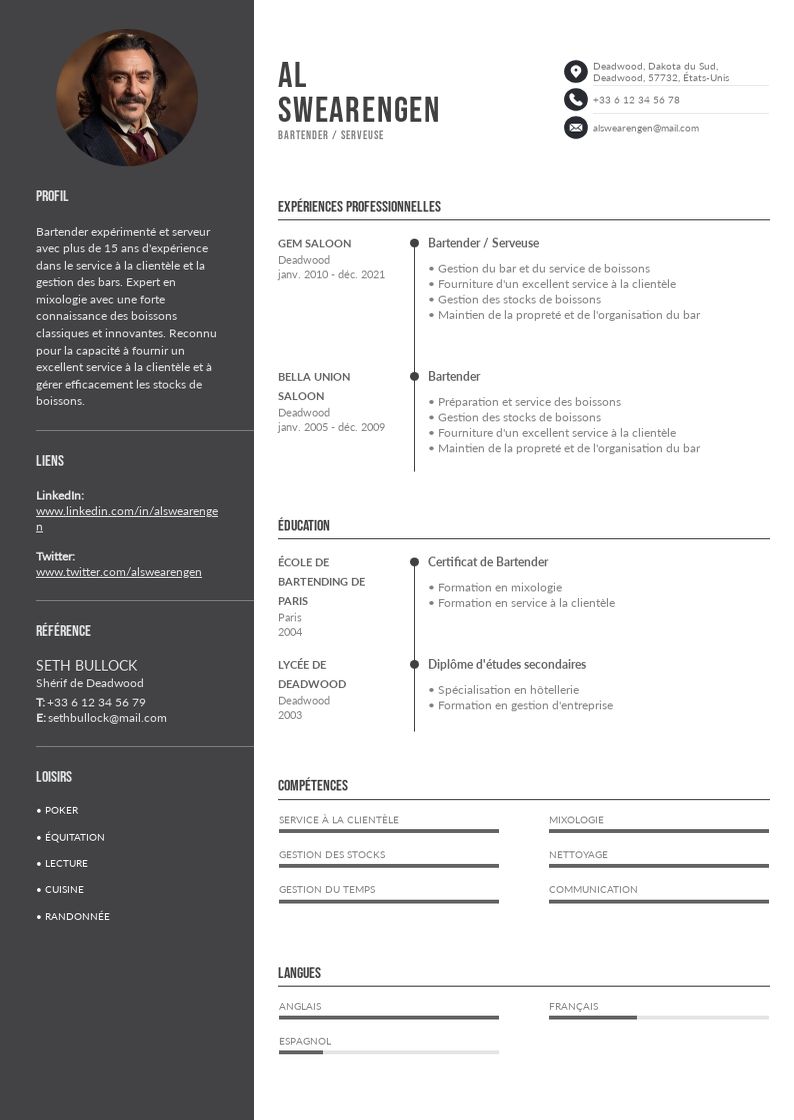 CV Barman/Serveuse : Modèles et Conseils de Rédaction Efficaces