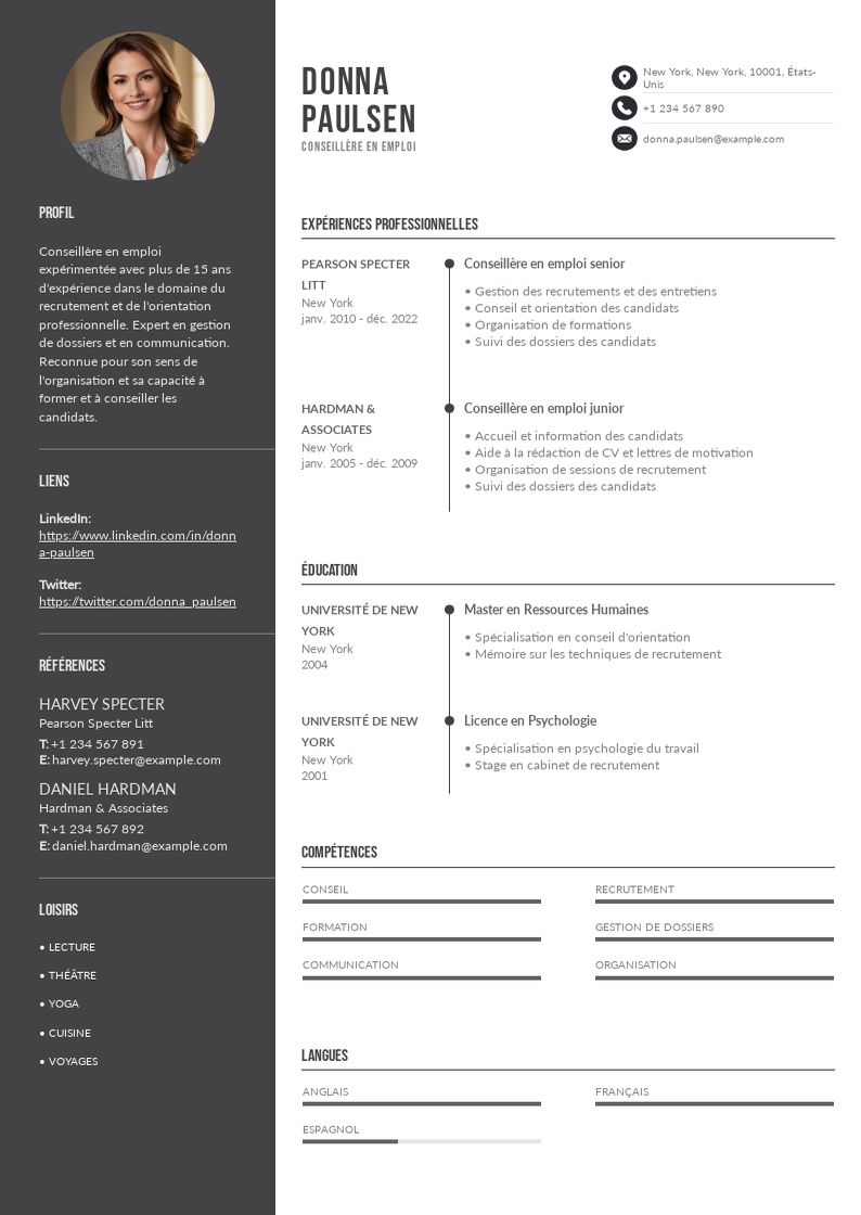 Modèles de CV efficaces pour Conseiller en Emploi réussi