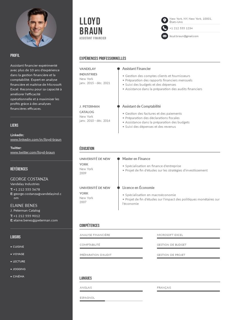 Modèles de CV Efficaces pour Assistant Financier - Guide SEO