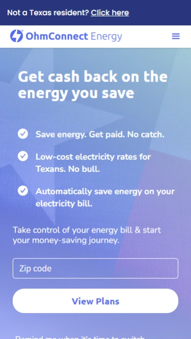 OhmConnect Texas Landing Page Case Study | UX & Conversion Insights