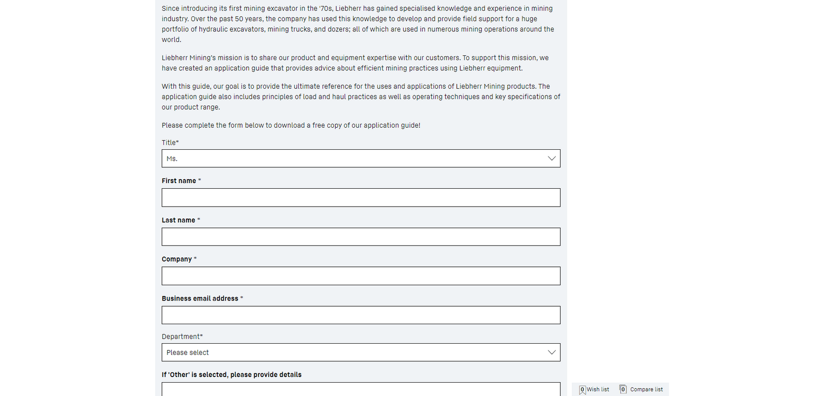Liebherr Mining Guide Design Inspiration - Landingmetrics