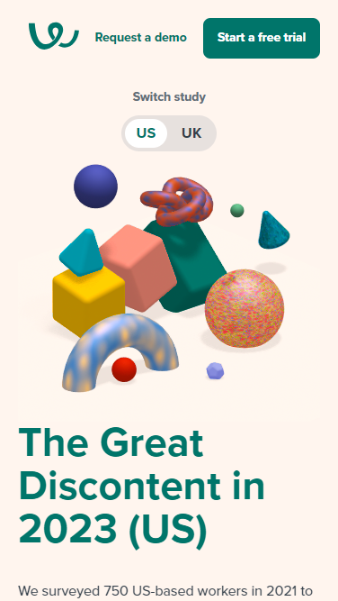 Workable Survey Report Landing Page Design Inspiration - Landingmetrics