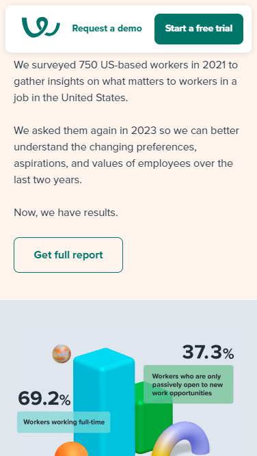 Workable Survey Report Landing Page Design Inspiration - Landingmetrics