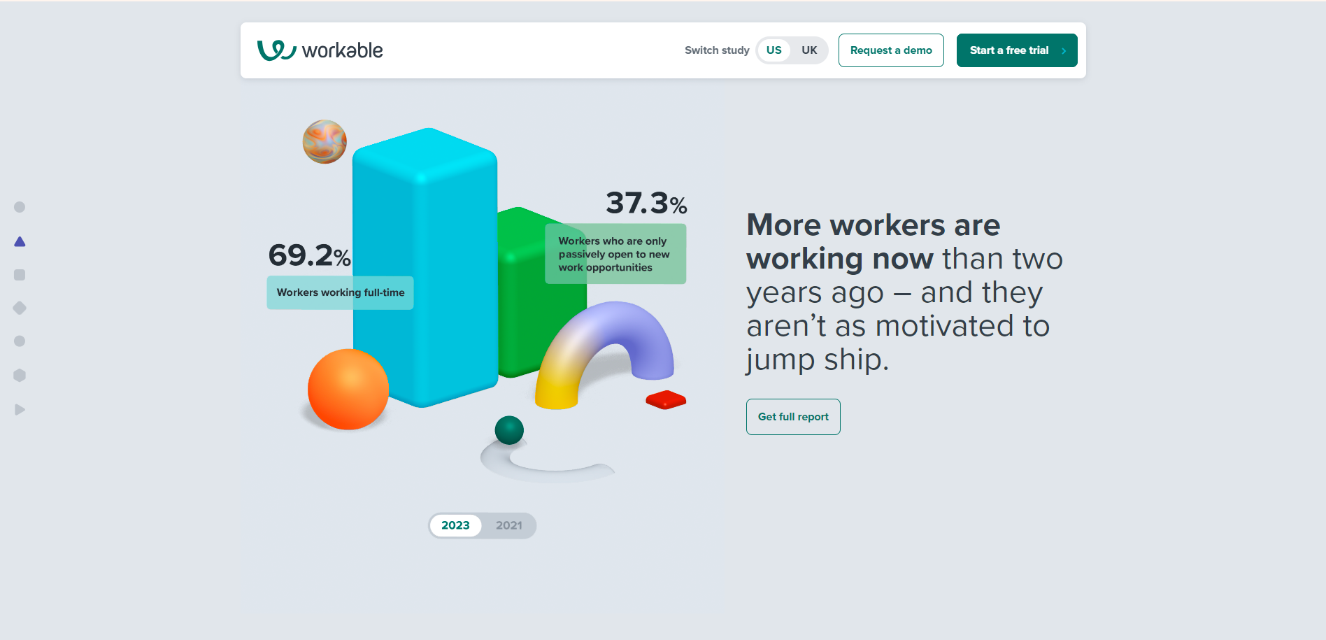 Workable Survey Report Landing Page Design Inspiration - Landingmetrics