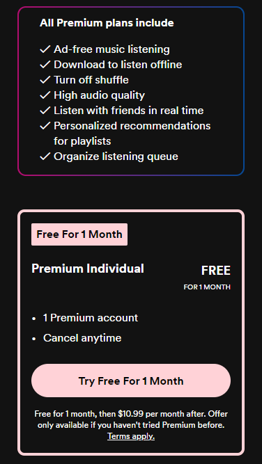 Spotify Premium Landing Page Design Inspiration - Landingmetrics