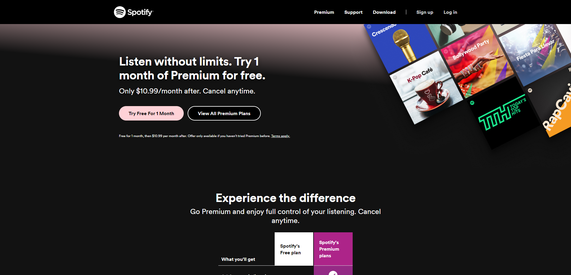 Spotify Premium Landing Page Design Inspiration - Landingmetrics