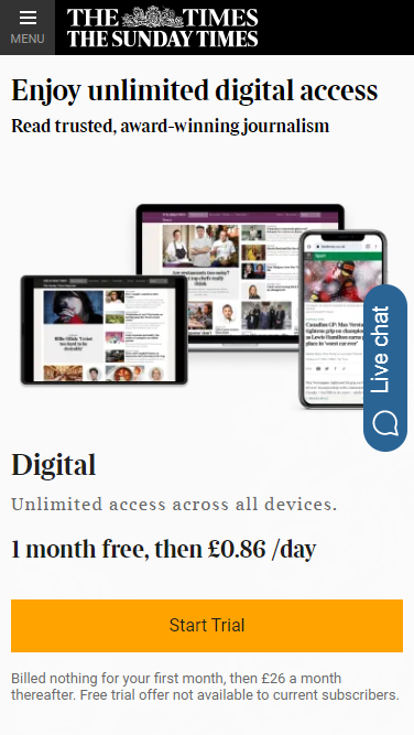The Times Subscribe Digital Landing Page Case Study | UX & Conversion ...