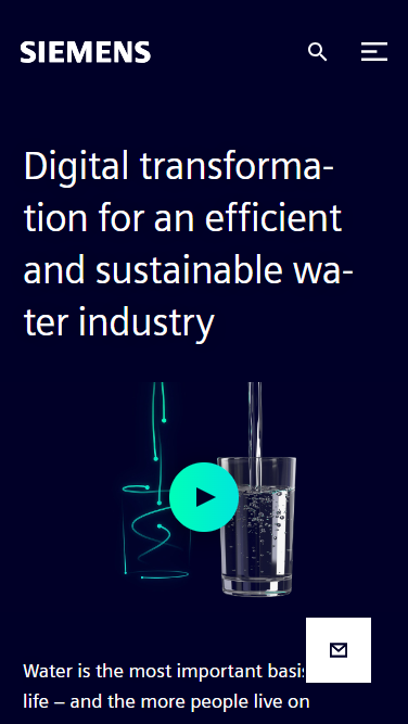 Siemens Water Industry Landing Page Design Inspiration - Landingmetrics