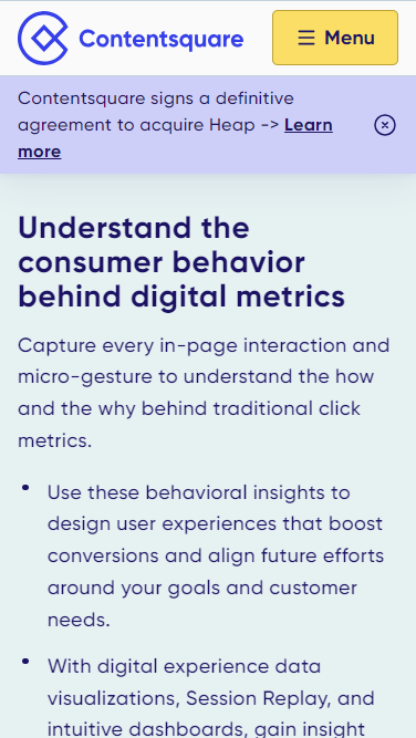 Contentsquare for Analytics Teams Landing Page Design Inspiration ...