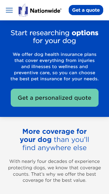 Nationwide Dog Insurance Landing Page Case Study | UX & Conversion Insights