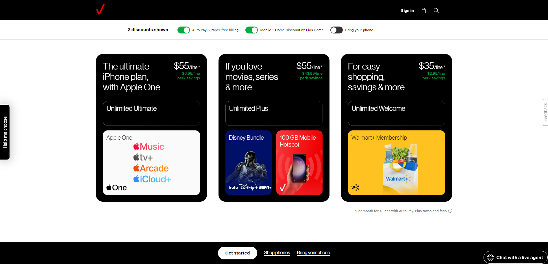 Verizon myPlan Landing Page Design Inspiration - Landingmetrics