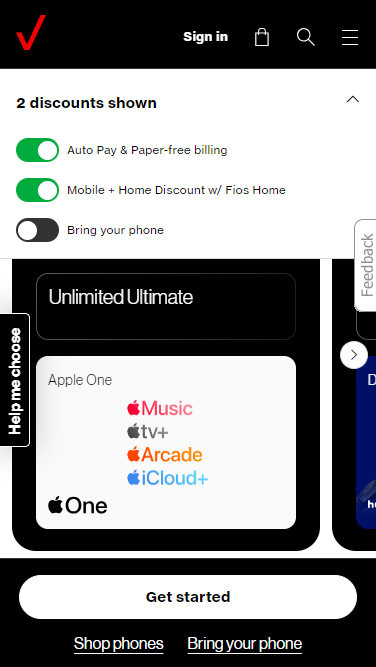 Verizon myPlan Landing Page Design Inspiration - Landingmetrics