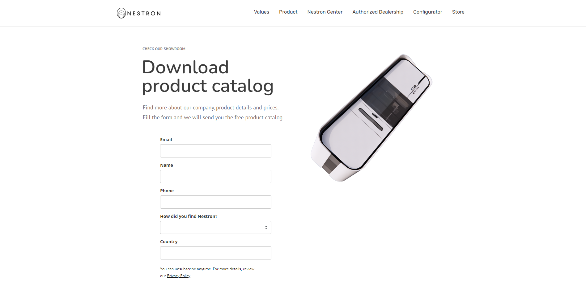 Nestron Product Catalog Landing Page Design Inspiration - Landingmetrics
