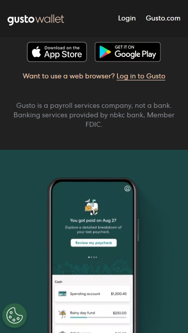 Gusto Wallet Mobile App Landing Page Design Inspiration - Landingmetrics