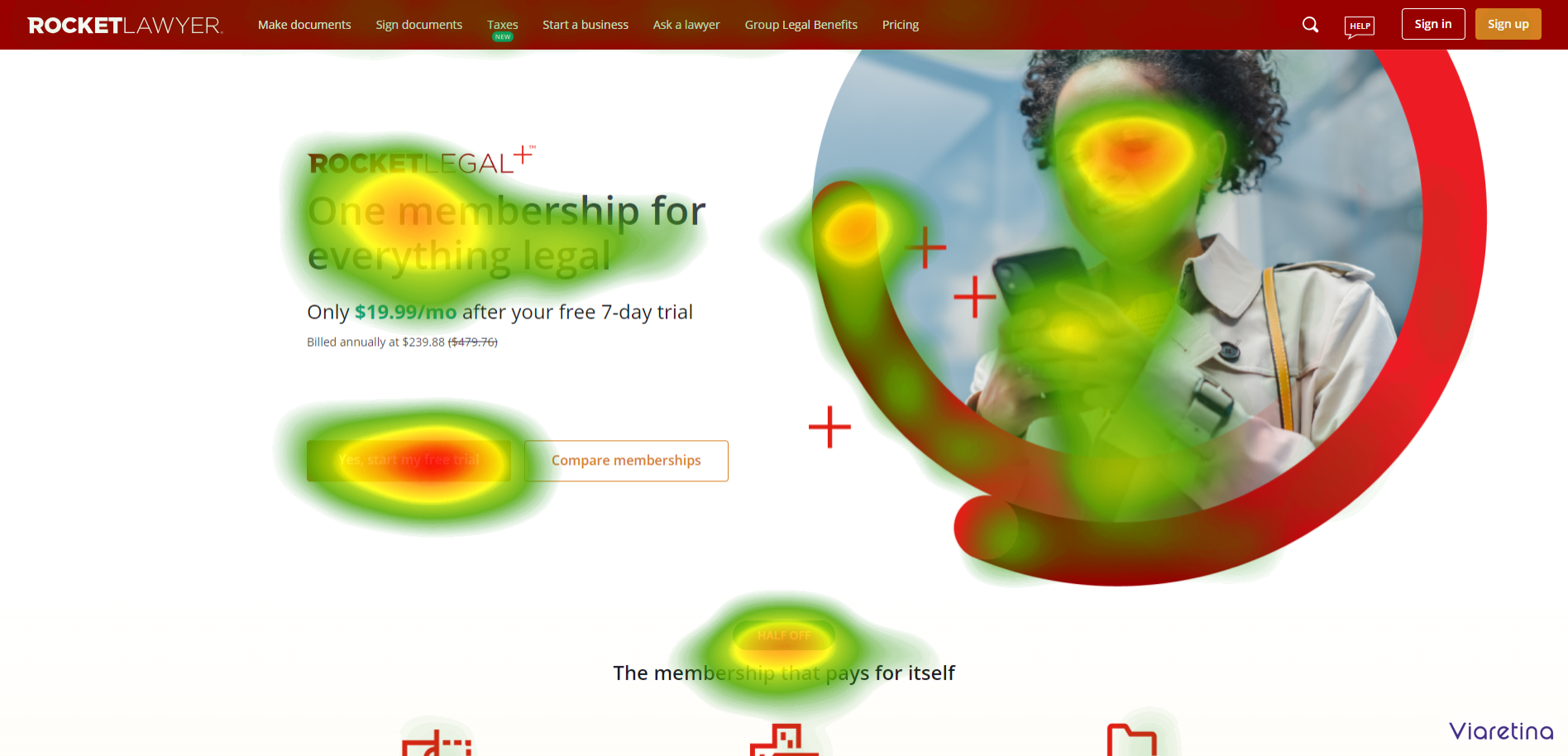 Rocket Lawyer Rocket Legal+ Landing Page Case Study | UX & Conversion Insights