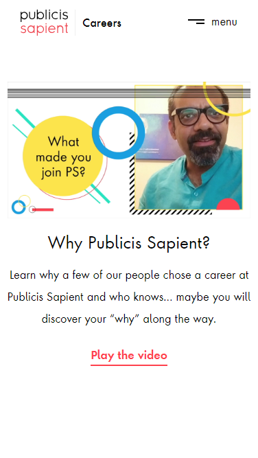 Publicis Sapient Careers Landing Page Design Inspiration - Landingmetrics