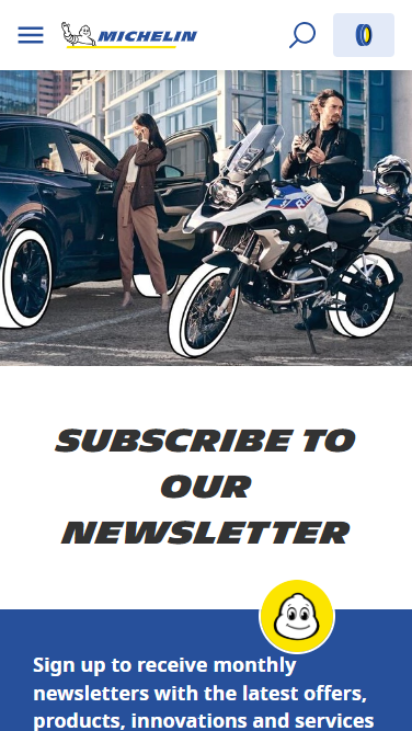 Michelin Newsletter Landing Page Design Inspiration - Landingmetrics