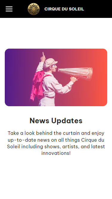 Cirque du Soleil Club Cirque Landing Page Design Inspiration ...