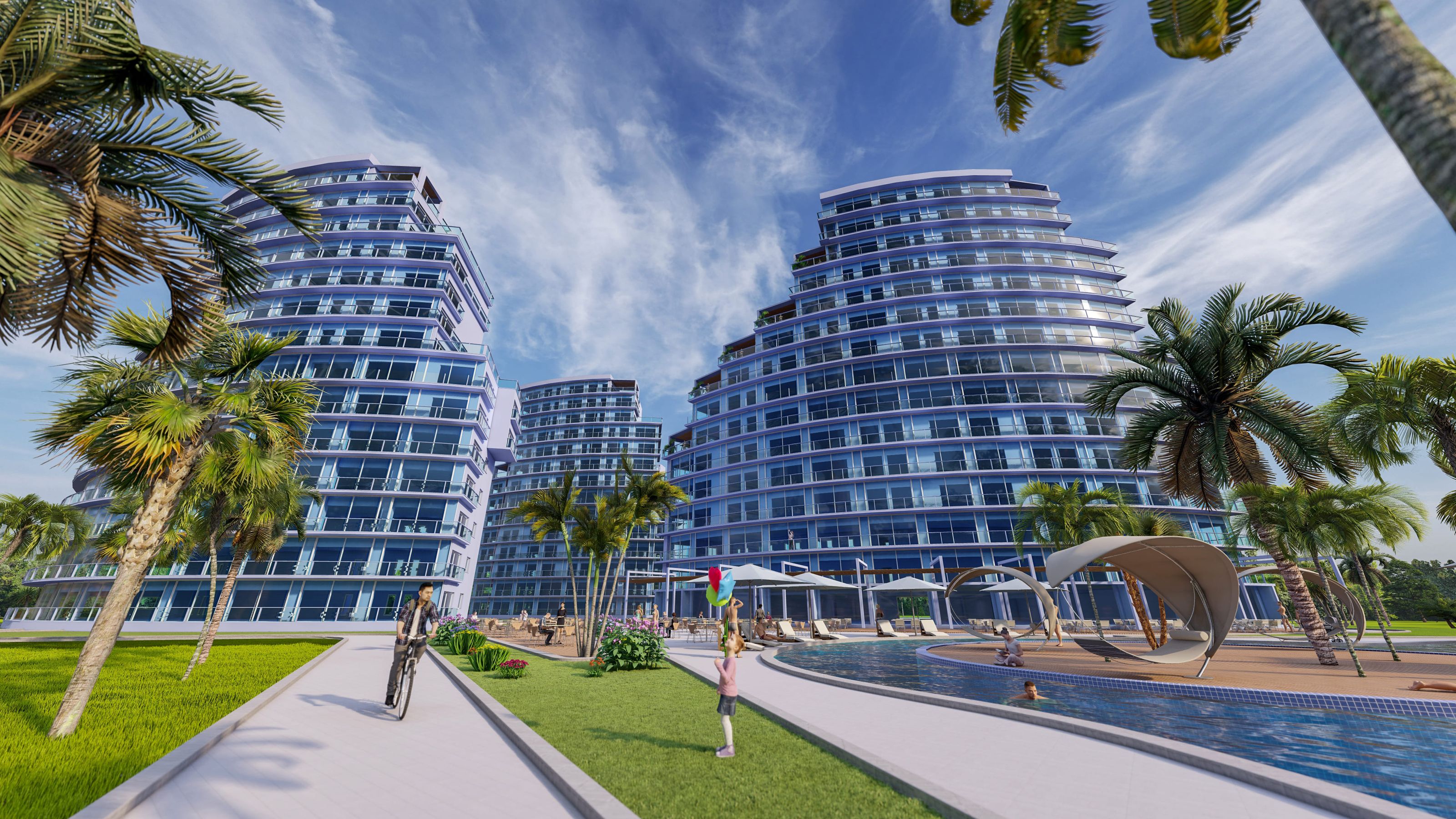 Квартиры в курортном комплексе с концепцией отеля Sea View Towers.