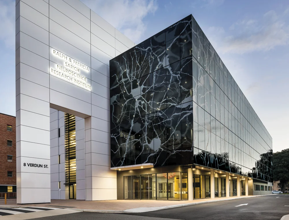 Printed Glass: Sarich Neuroscience Research Institute, Perth