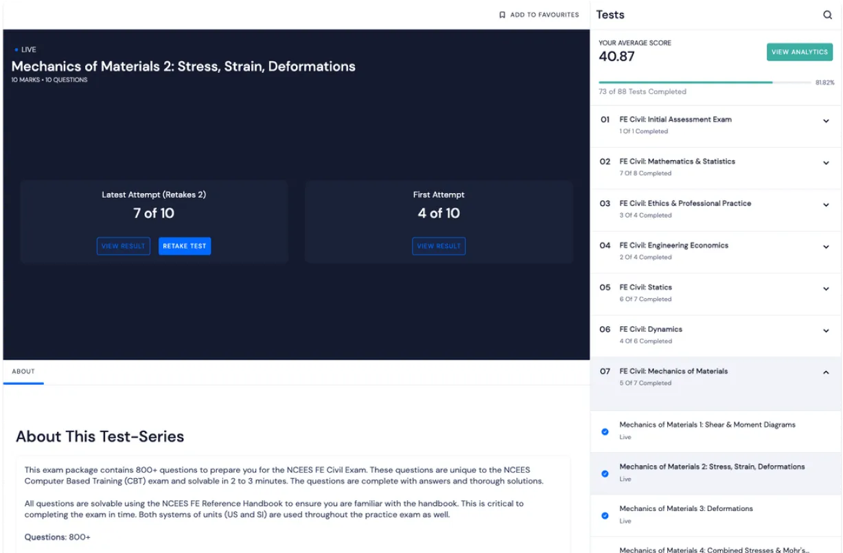 Premium FE Exam Platform