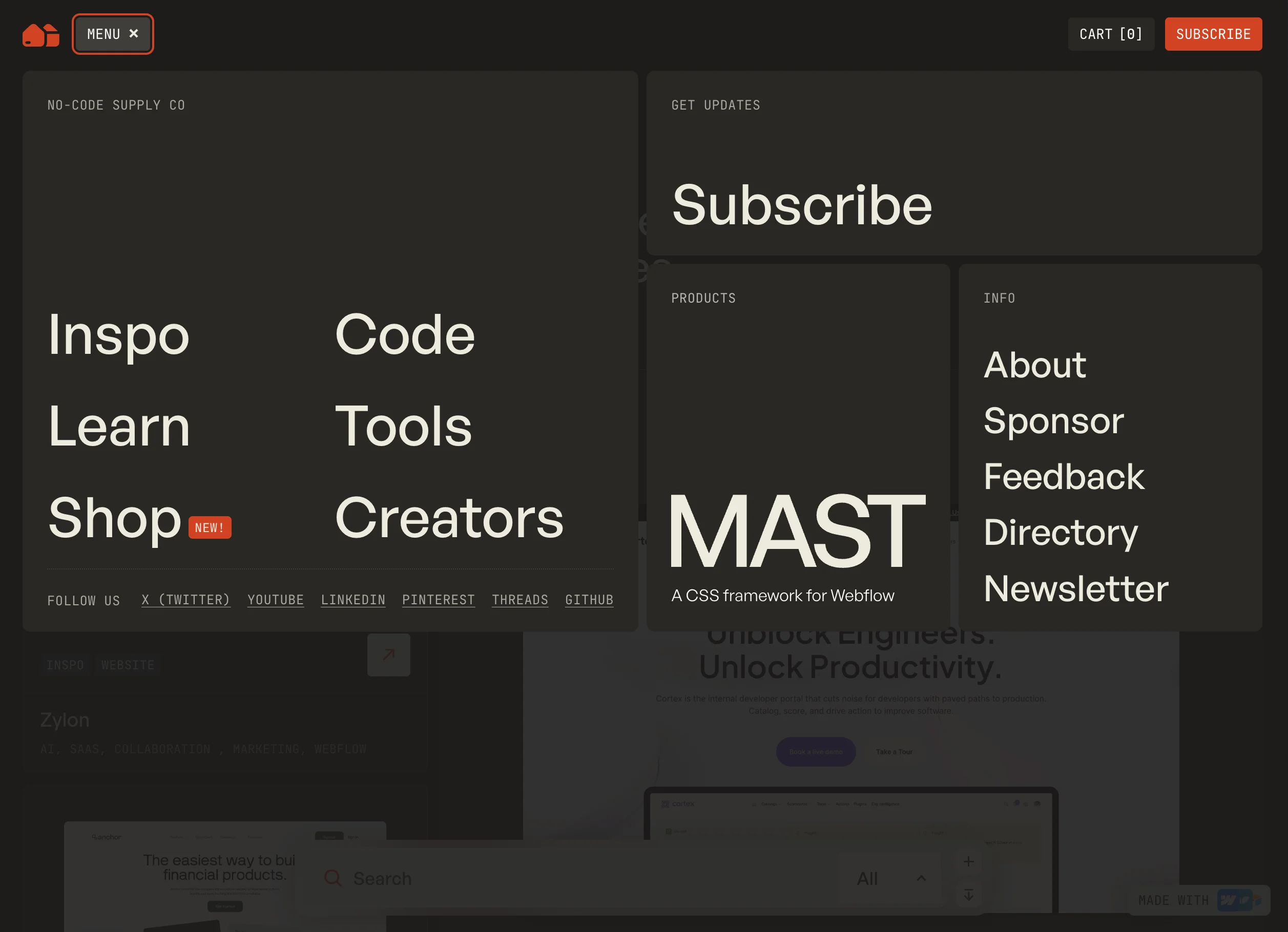Navbar Gallery | No-code Supply Co