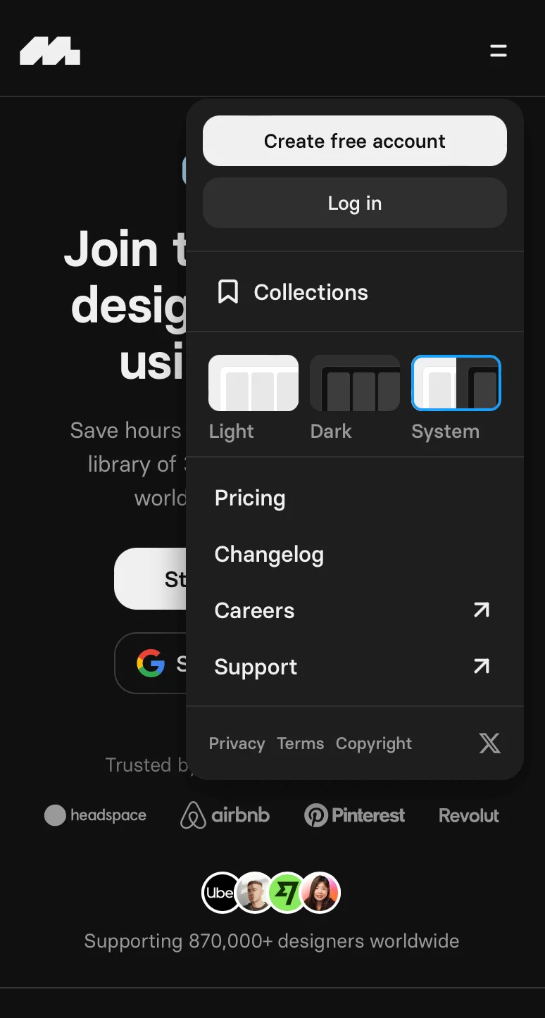 Navbar Gallery | Mobbin Design