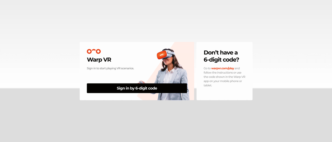The easiest way to sign in - Warp VR