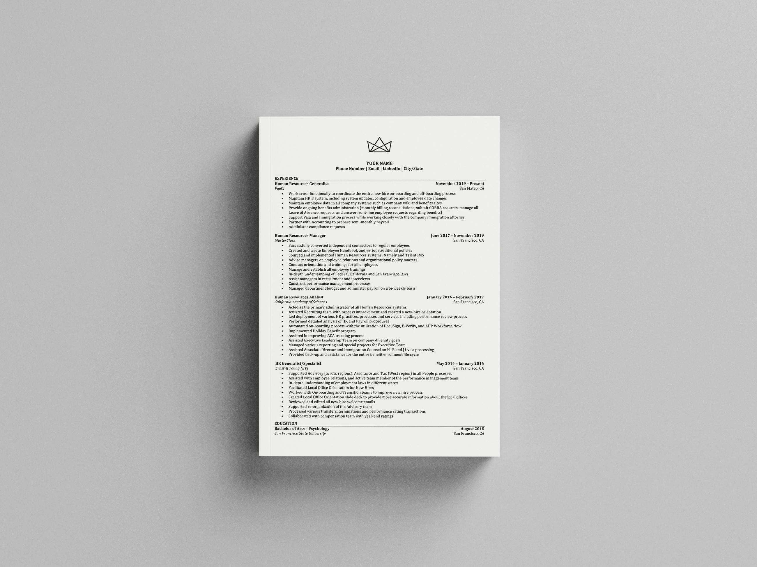 Intermediate Level Resume Example