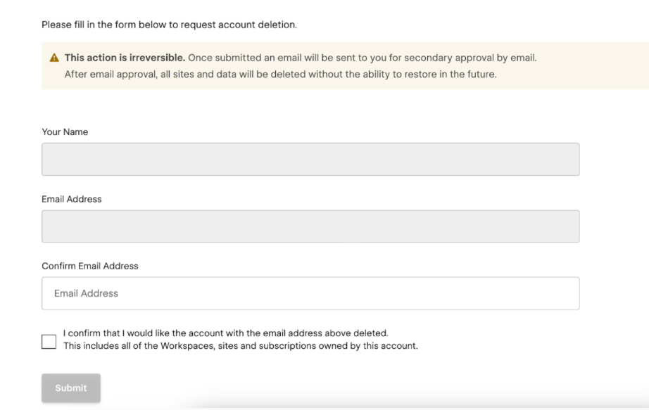 How to delete a Webflow Account? | Webflow Wiki