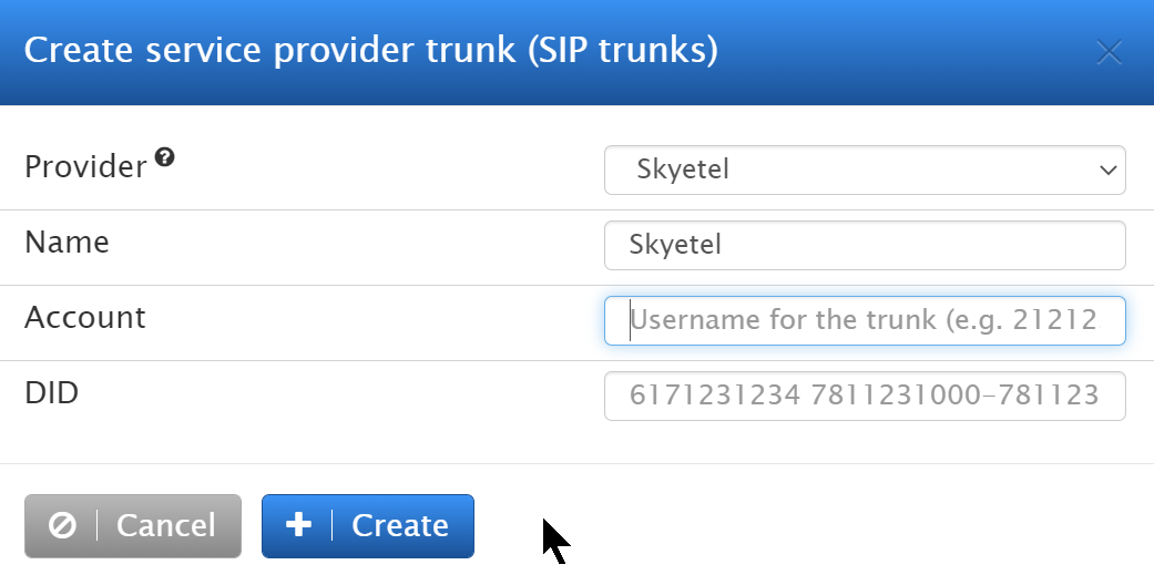 Skyetel lP based authentication with the Vodia PBX phone system