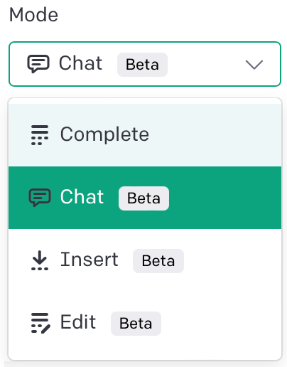 OpenAI Mode Specific Models