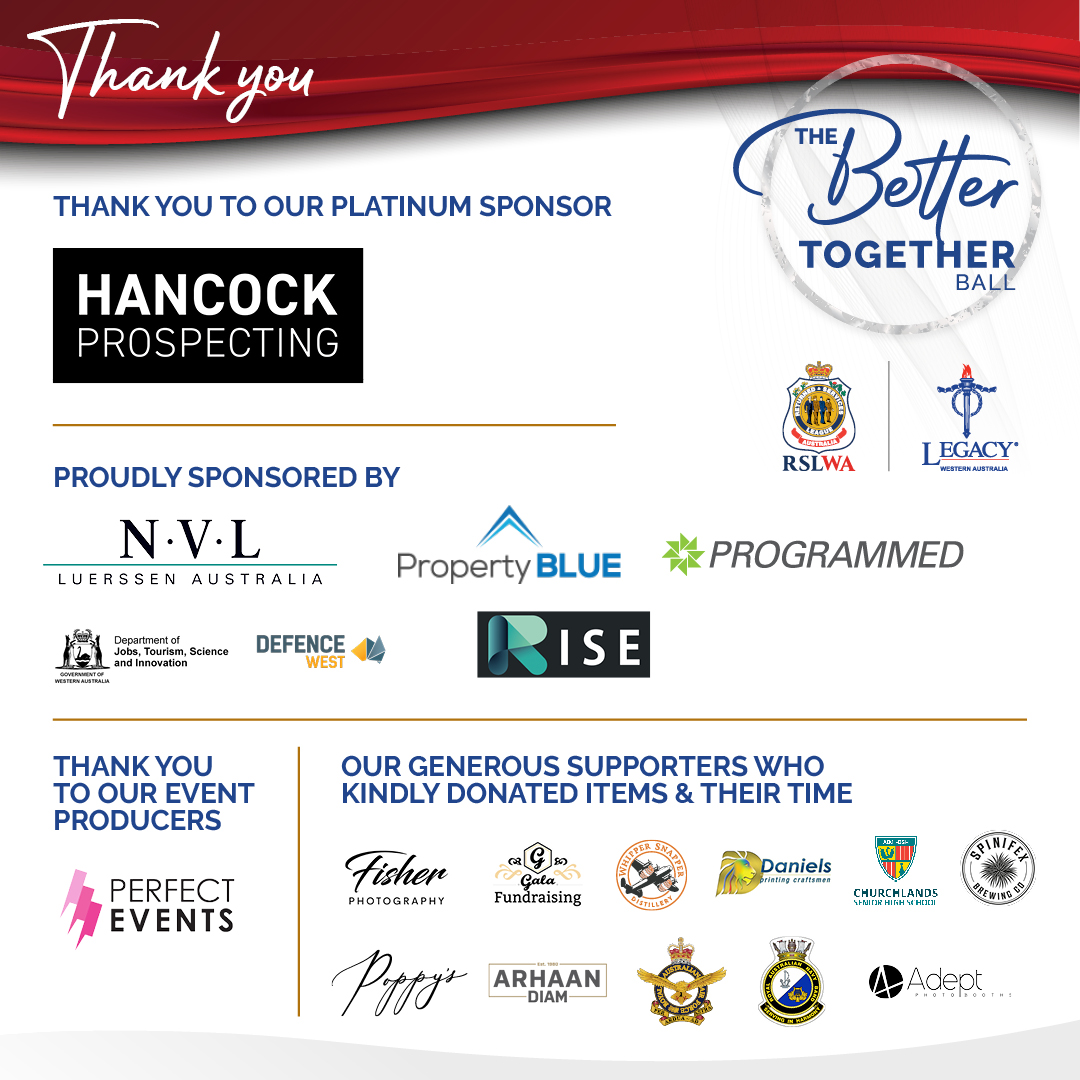 RSL Western Australia | RSLWA and legacy WA better together ball 2023