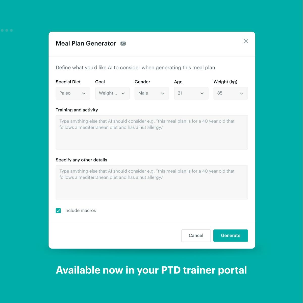 Introducing the AI Meal Plan Builder