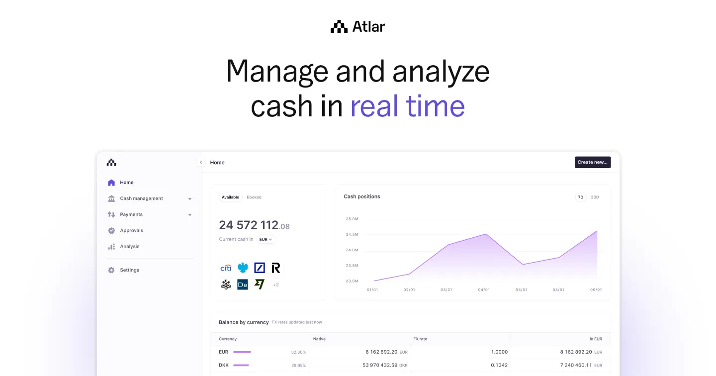 Atlar Cash Management | Track and analyze your cash in one place