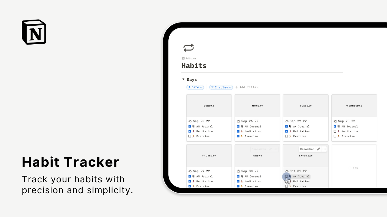 25 Notion Habit Tracker Templates With Progress Bars And Graph