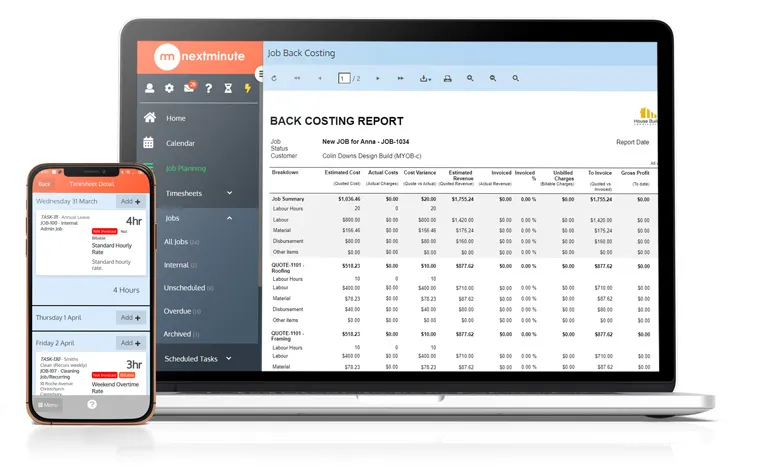 Back Costing & Cost Reporting Software for Builders | NextMinute 🇦🇺
