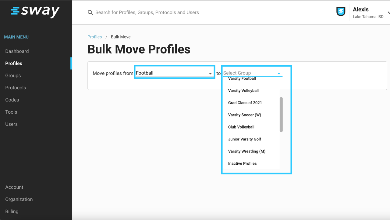 Sway Help Center | How to Archive Profiles