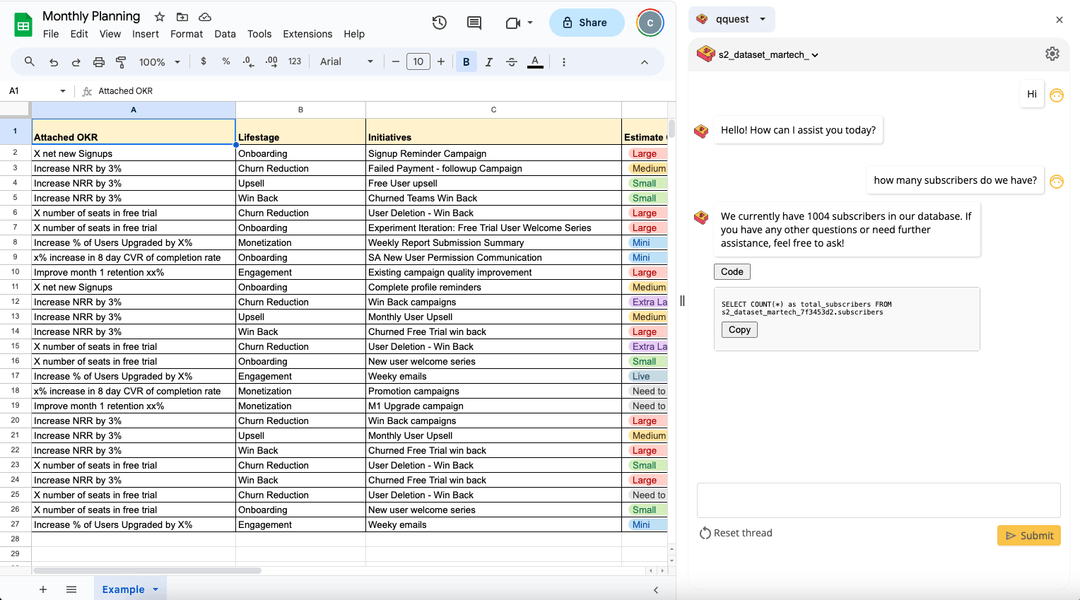 Qquest - Generative AI for insights query