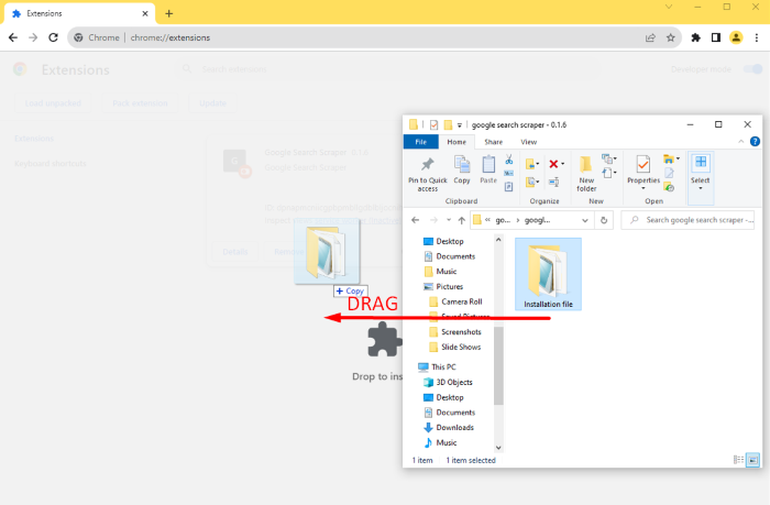 How to install the Google Search Scraper