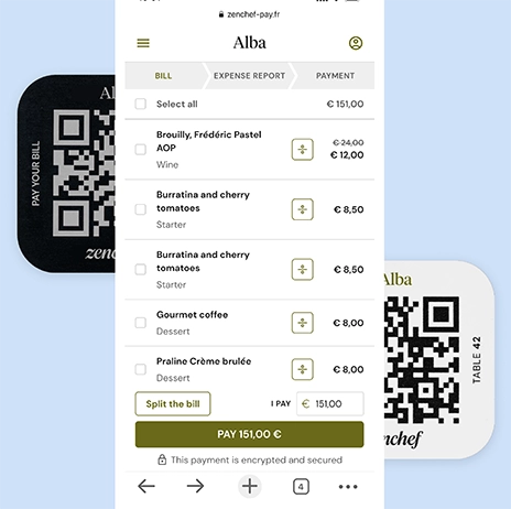 Digital restaurant menu with QR Code | Zenchef