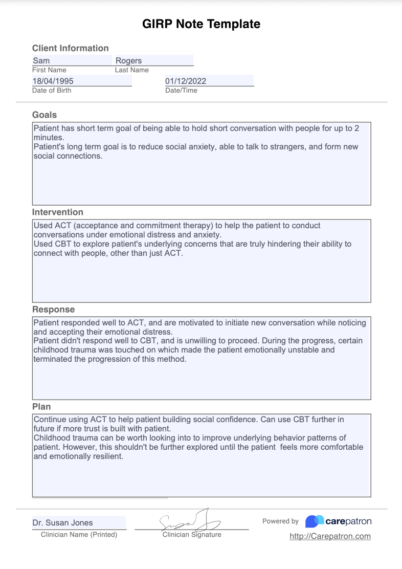 GIRP Notes Template & Example | Free PDF Download