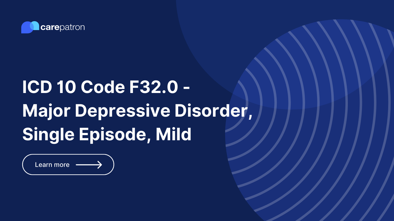 F32.0 – Major depressive disorder, single episode, mild | ICD-10-CM