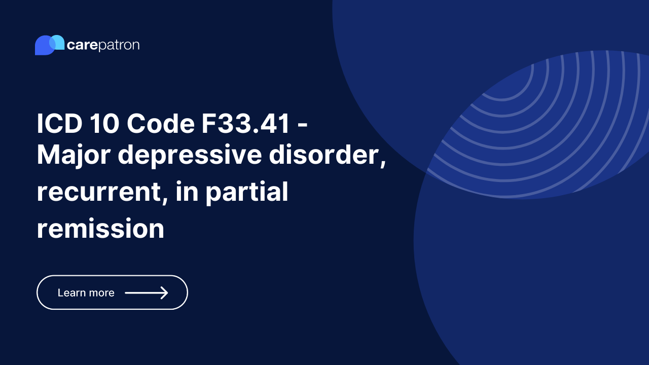 F33.41 – Major Depressive Disorder, Recurrent, in Partial Remission ...