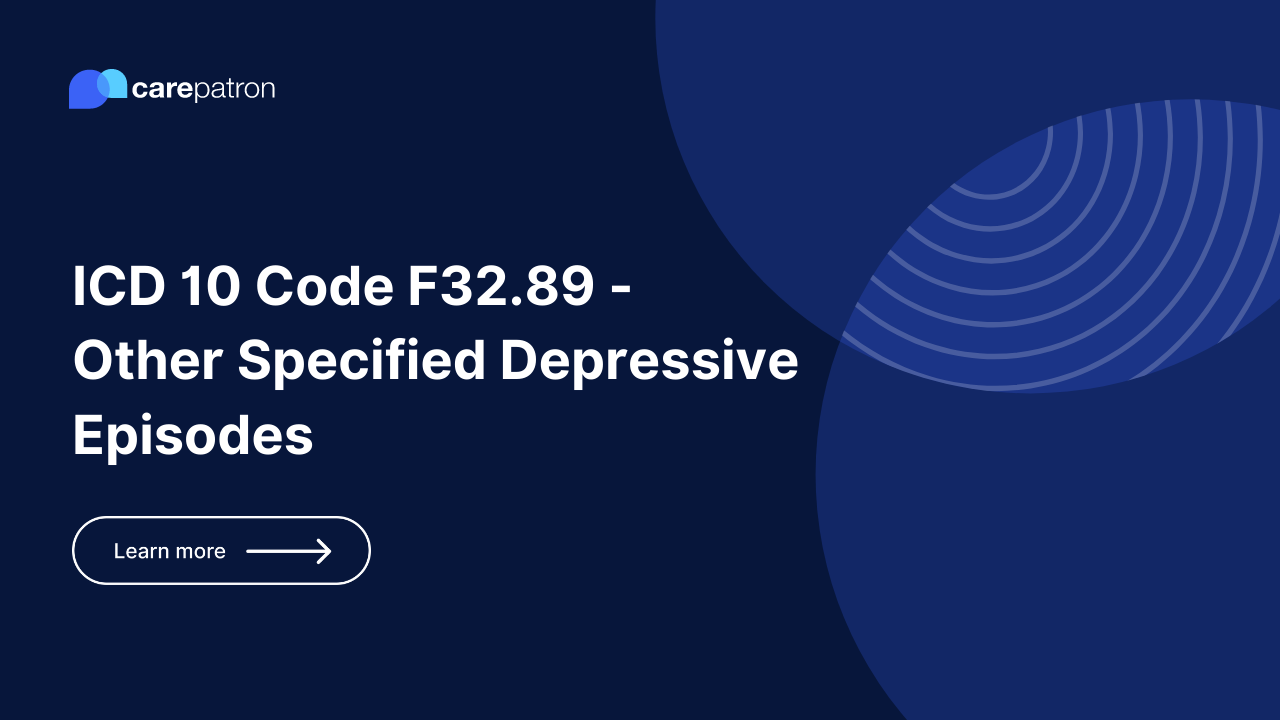 F32.89 – Other Specified Depressive Episodes | ICD-10-CM