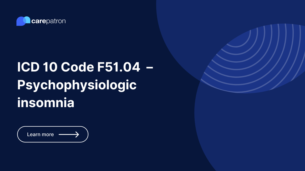 F51.04 – Psychophysiologic insomnia | ICD-10-CM