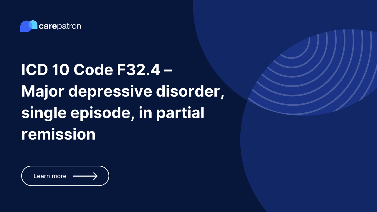 F32.4 – Major depressive disorder, single episode, in partial remission ...