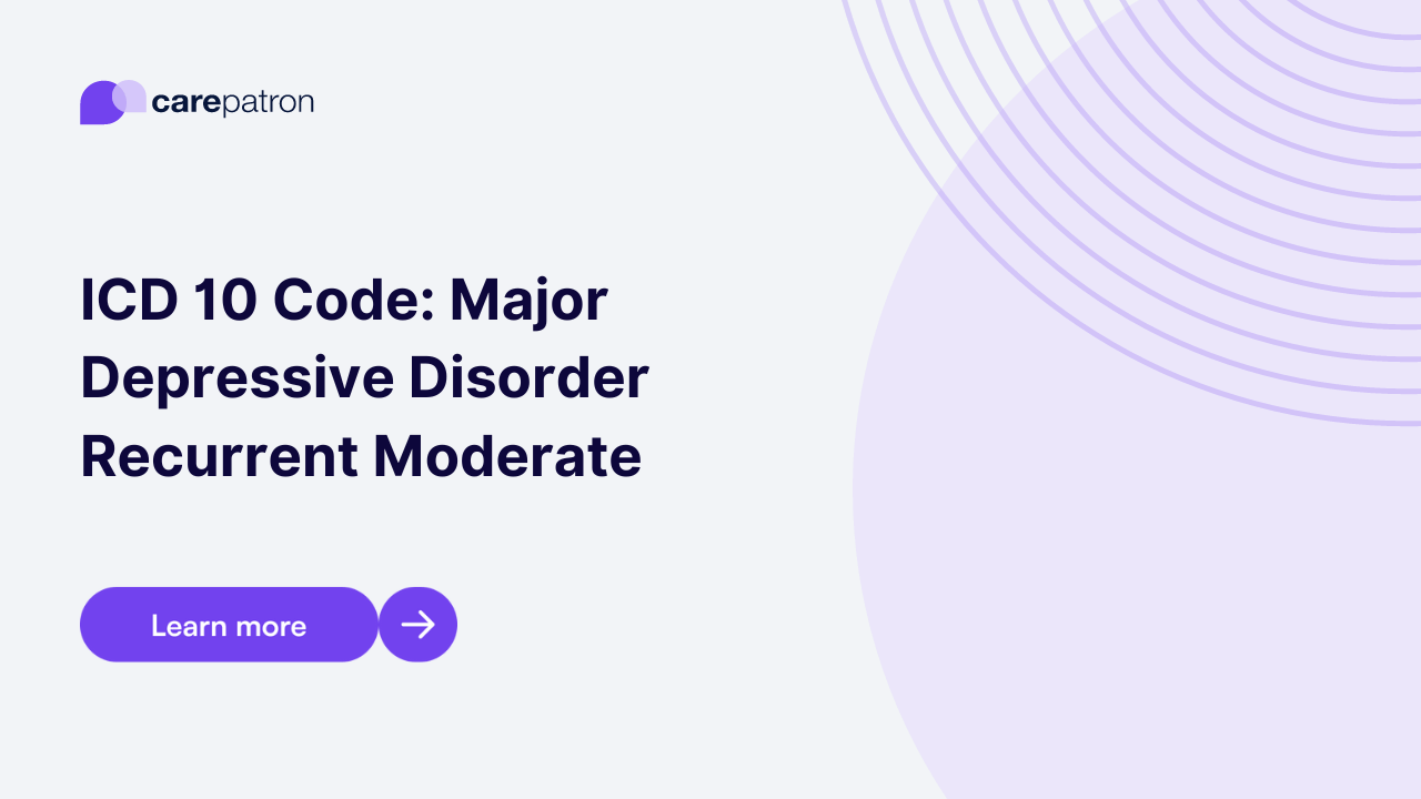 Major Depressive Disorder Recurrent Moderate ICD-10-CM Codes | 2023