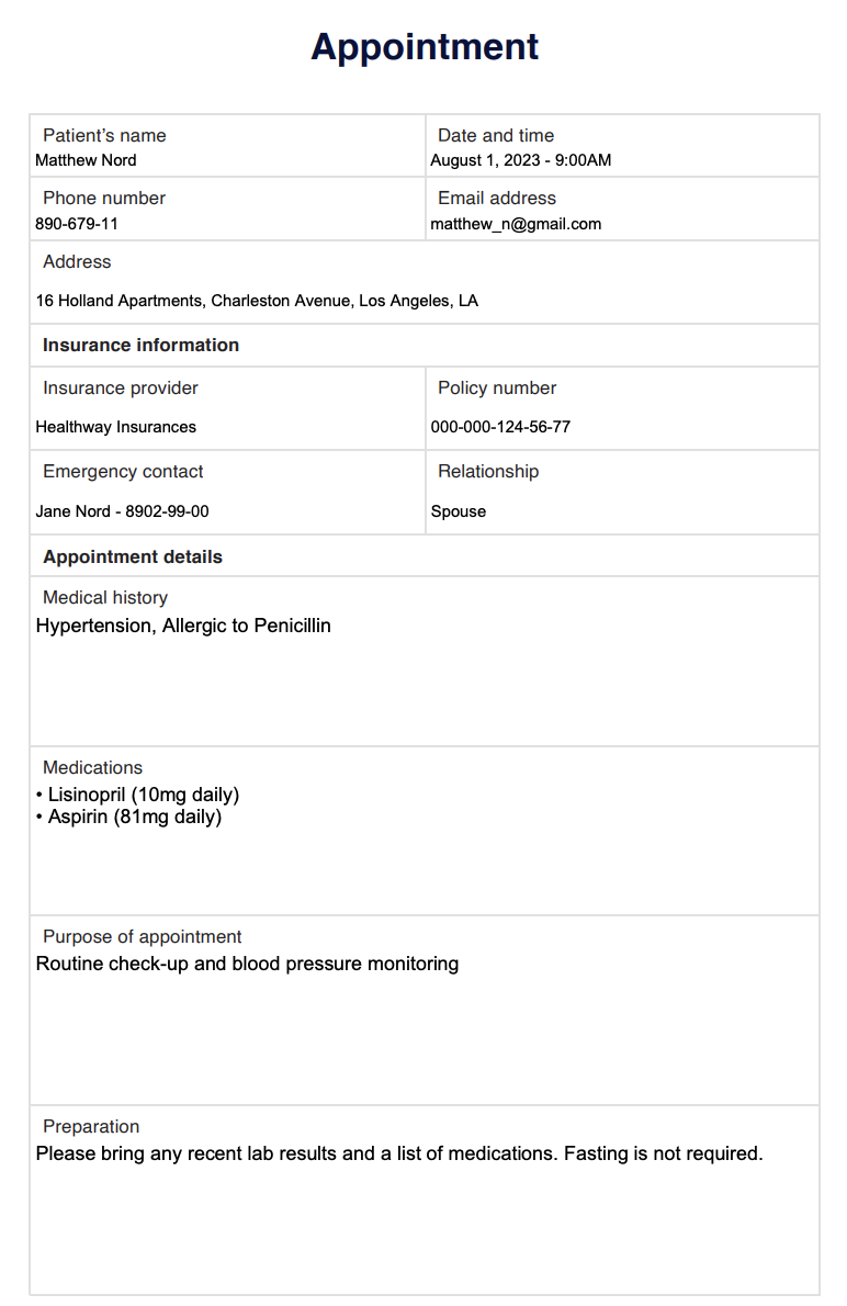 Appointment Template & Example | Free PDF Download