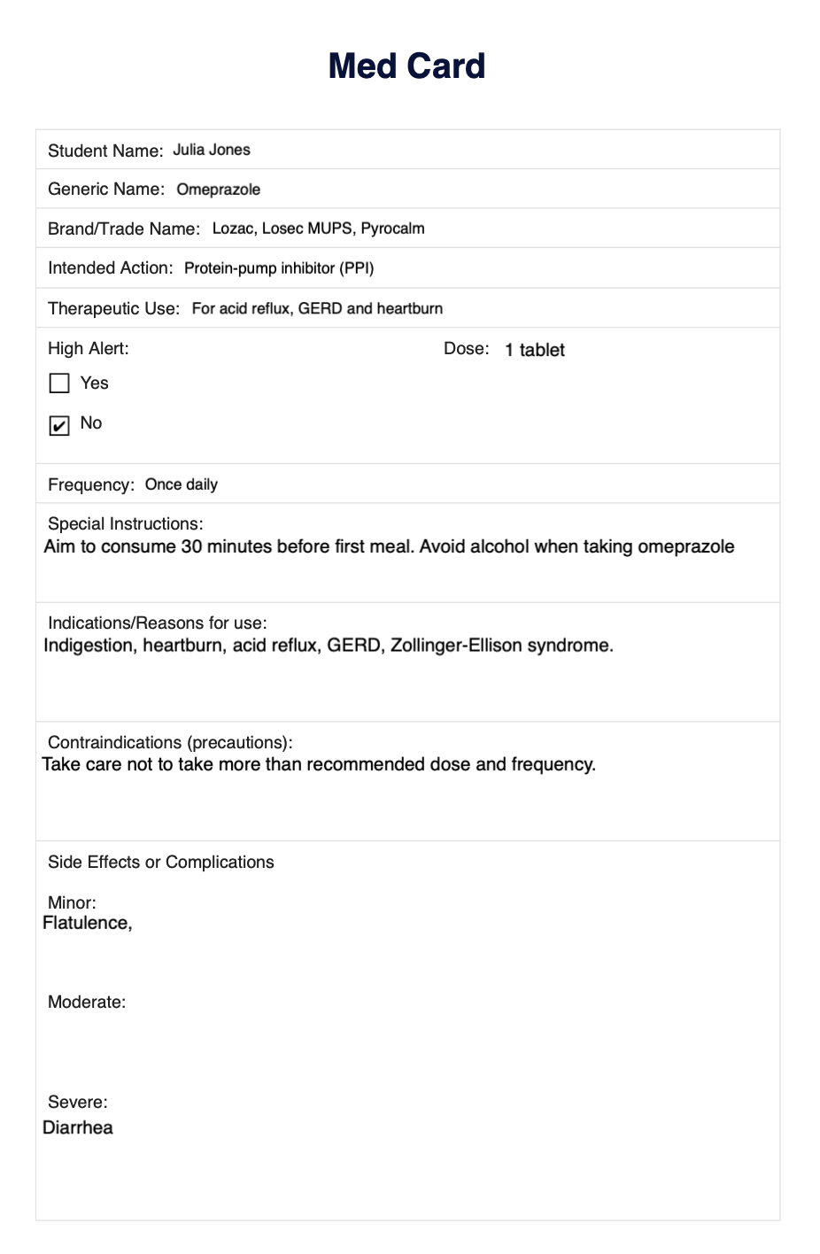 Med Card Template & Example | Free PDF Download